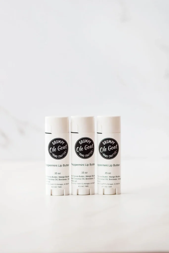 Set of 3 Peppermint Lip Balm - Grumpy Ole Goat
